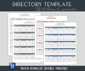Telephone Extension List Template - Printable Template Hub