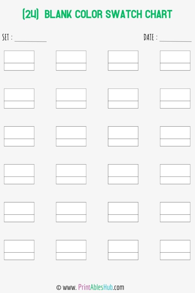 Printable Blank Color Chart Template - Printable Template Hub