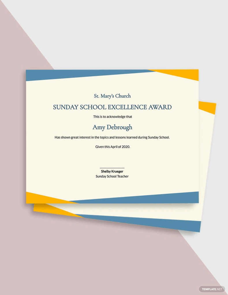 Free Printable Sunday School Certificate Templates - Printable Template Hub